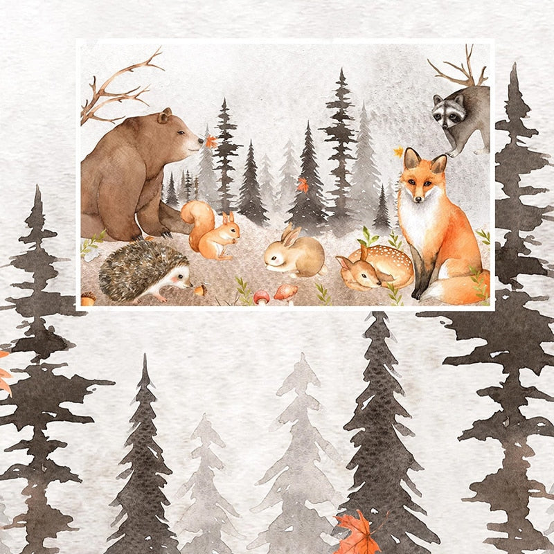 Woodland Nursery Animals Forest Wallpaper – Cozy Nursery