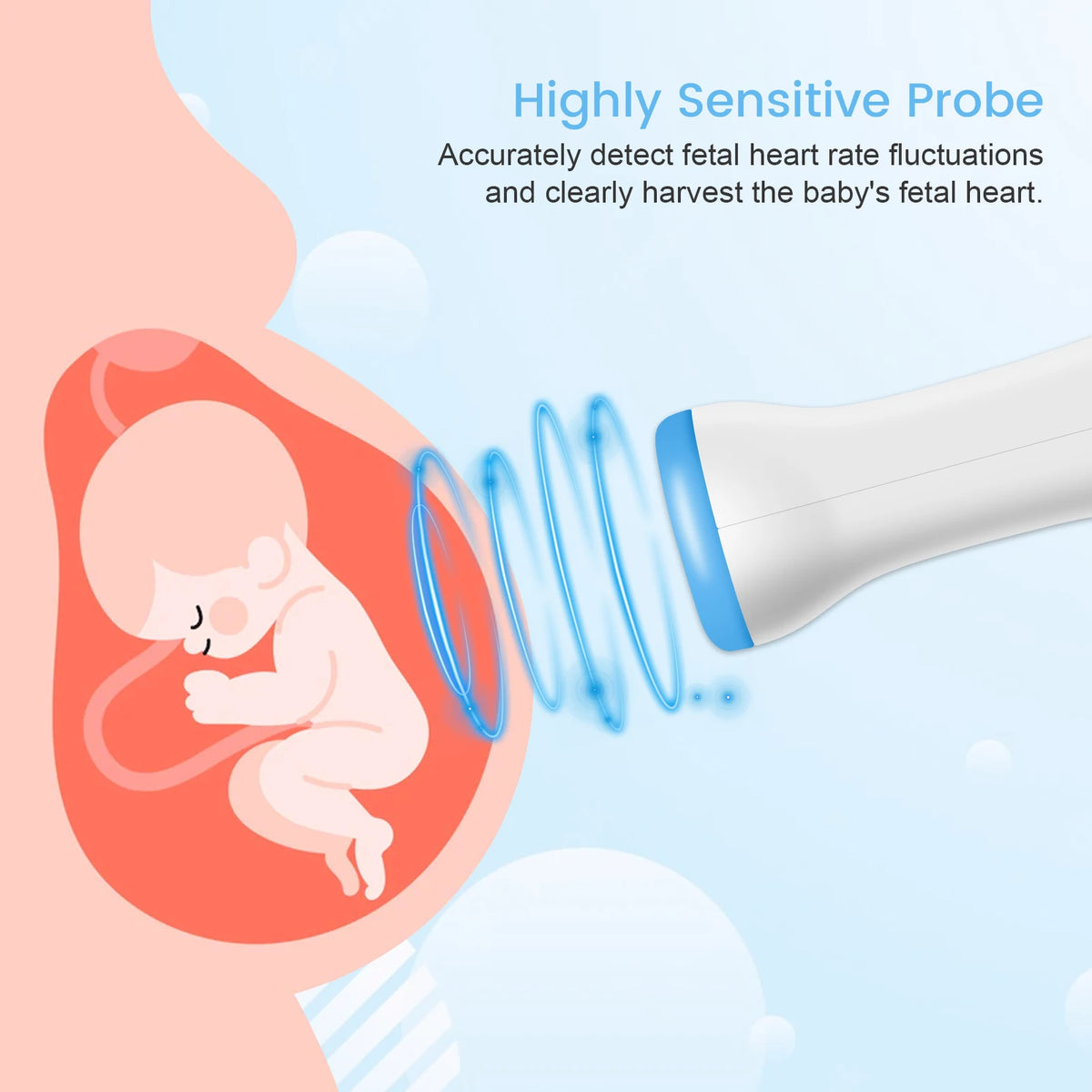 3MHz Ultrasonic Baby Heartbeat Monitor – Cozy Nursery