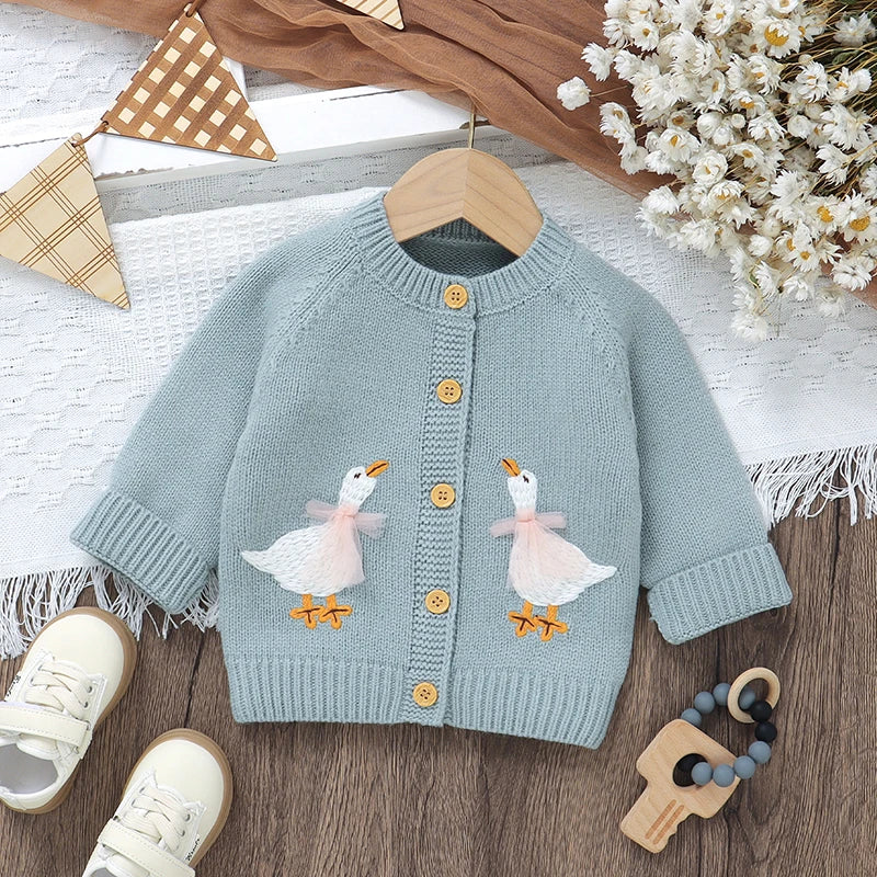 Silly Goose Cardigan – Cozy Nursery