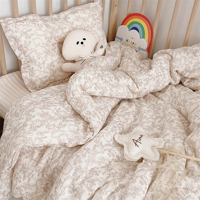 Vintage Bunny Crib Bedding and Pillow Set – Cozy Nursery