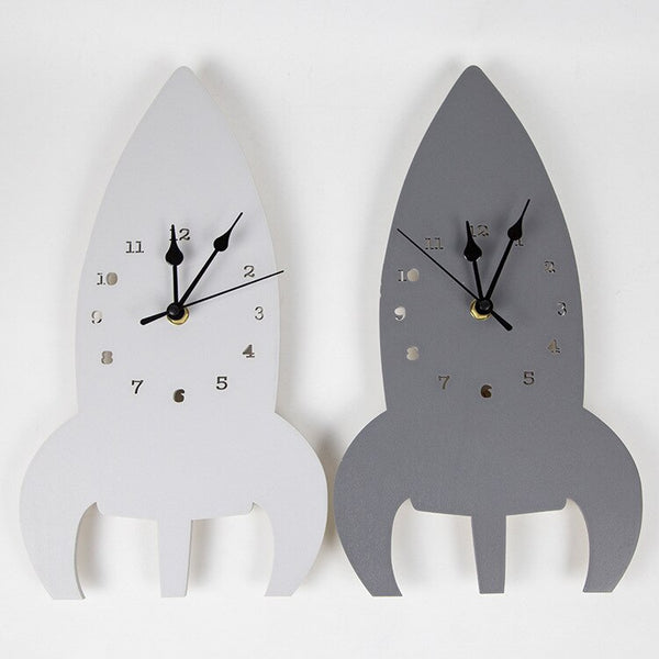Space Rocket Wall Clock – Cozy Nursery