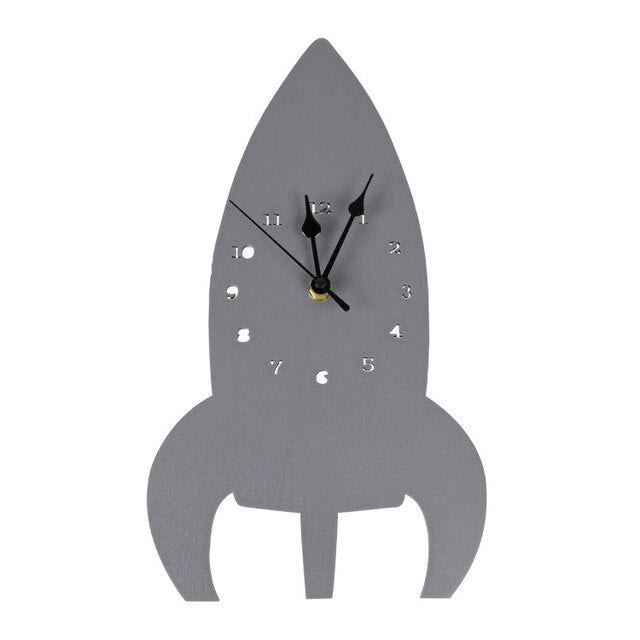 Space Rocket Wall Clock – Cozy Nursery