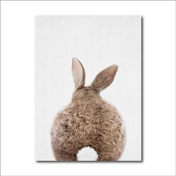 Bunny Rabbit Tail Canvas Colour Image – Cozy Nursery