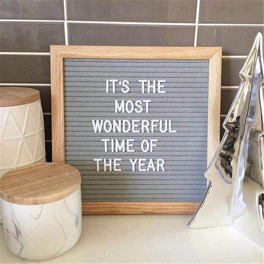 Felt Letter Board with Wooden Frame 25x25 – Cozy Nursery